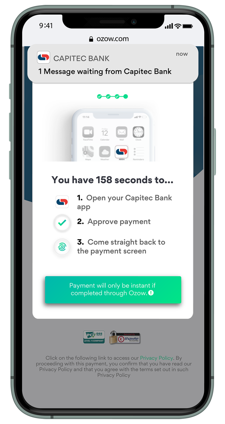 Capitec Bank Payment Flow - Ozow Training Portal